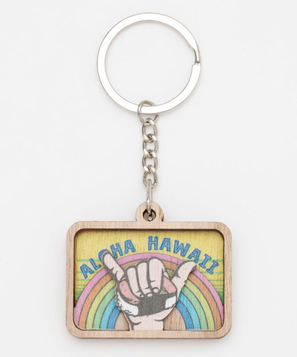 ハワイアン直輸入キーホルダー ハワイのお土産 おすすめ キーチェーン ハングルースデザイン ウッド素材 レイヤーキーホルダー – seashells